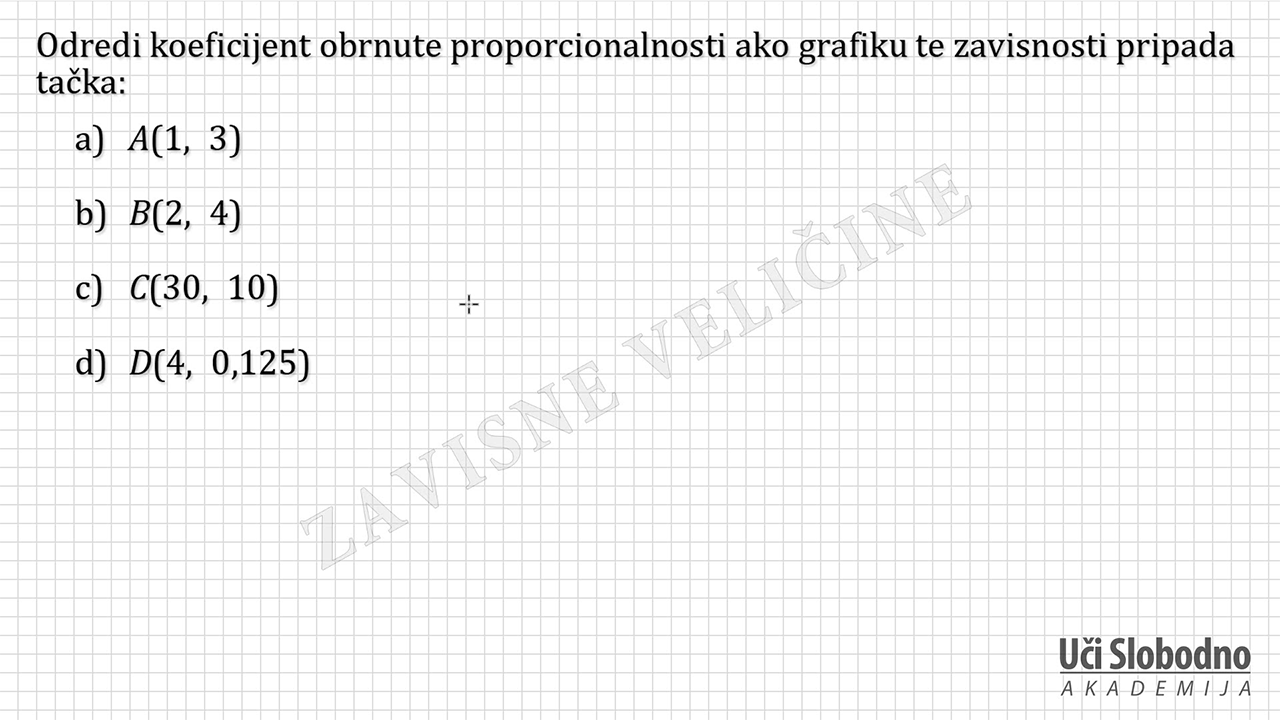 Obrnuta proporcionalnost - Zadatak 3